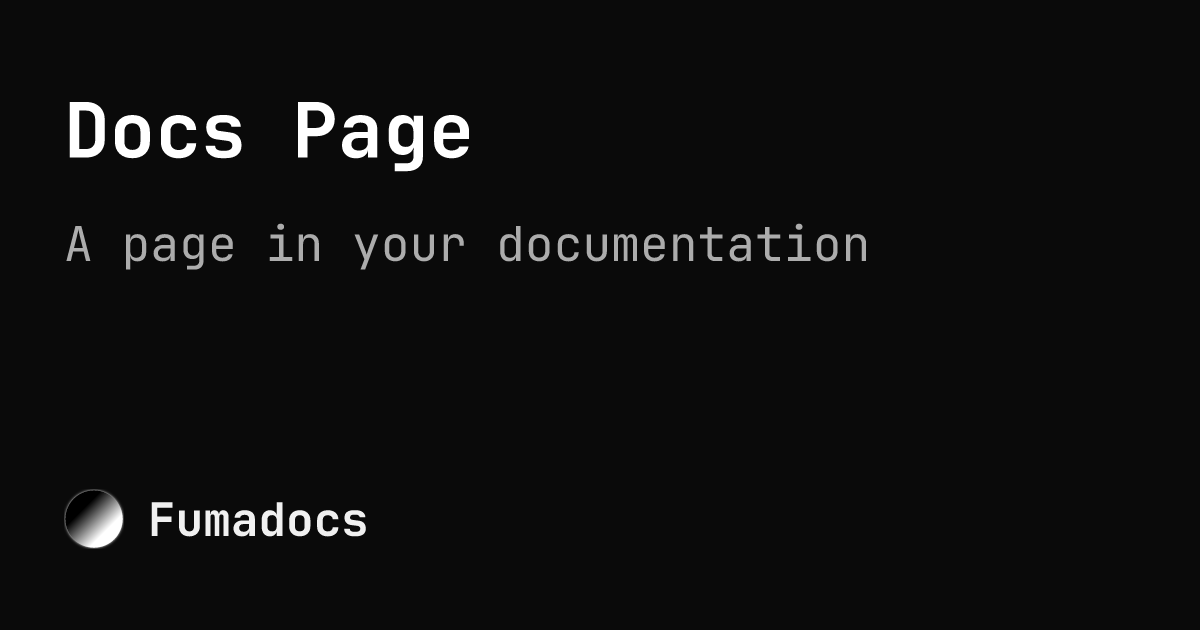 Docs Page | Fumadocs